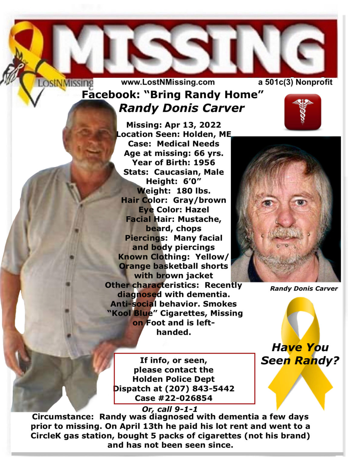 Randy Donis Carver – Apr 13, 2022- Holden, Maine